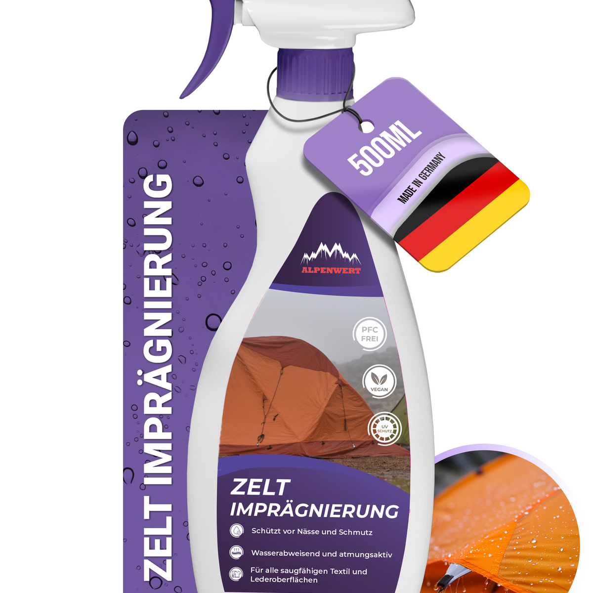 Imprägnierspray Zelt & Markise | Wasserabweisend & stark – Alpenwert – ALPENWERT